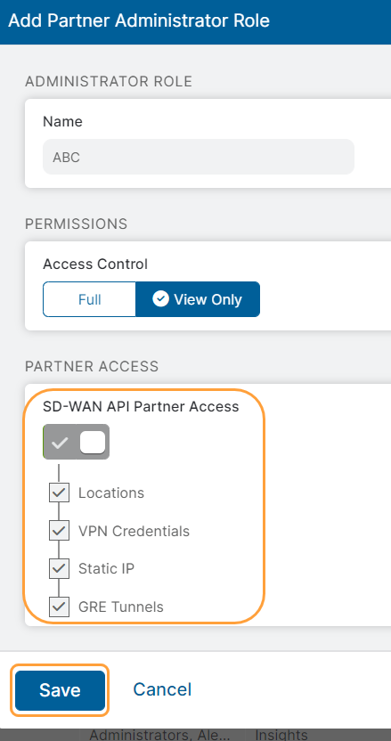 Adding Partner Admin Roles | Zscaler
